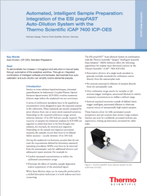 Automated, Intelligent Sample Preparation: Integration of the ESI ...